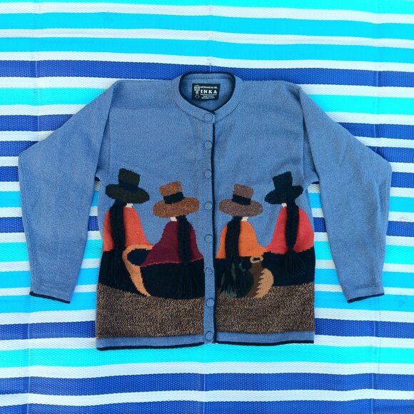 Artesania Del Inka | Sweaters | Vintage Inka Alpaca Sweater Braided ...